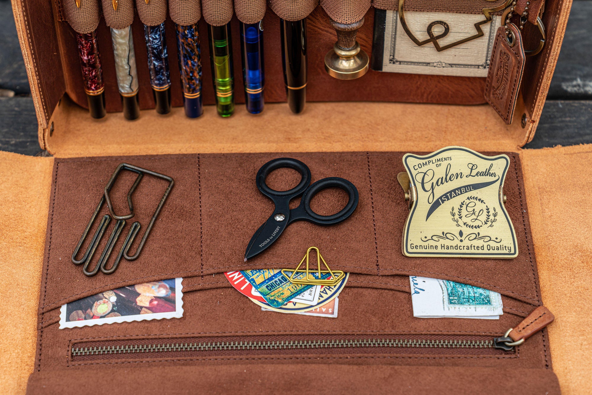 Leather Writer's Swiss Medic Kit Bag for Art - Crazy Horse Tan - Galen ...