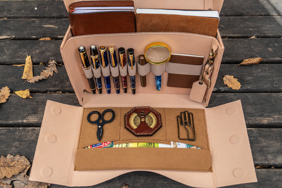 Leather Writer's Medic Bag - Undyed Leather | Galen Leather