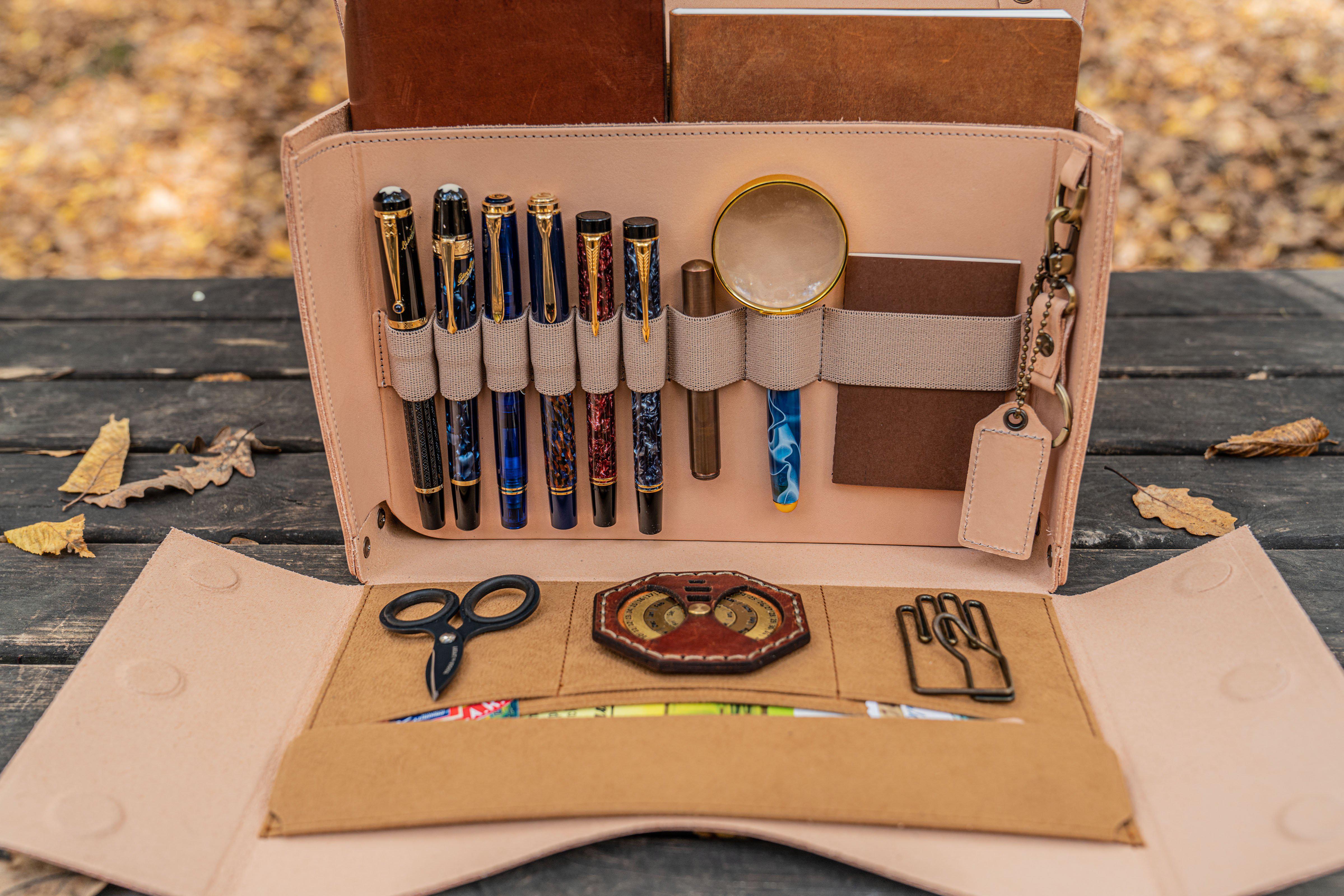 Leather Writer's Medic Bag - Undyed Leather | Galen Leather